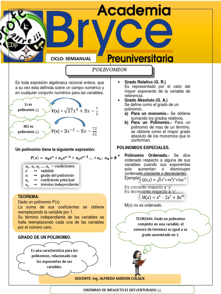 Polinomios | PDF | Polinomio | Ciencia computacional