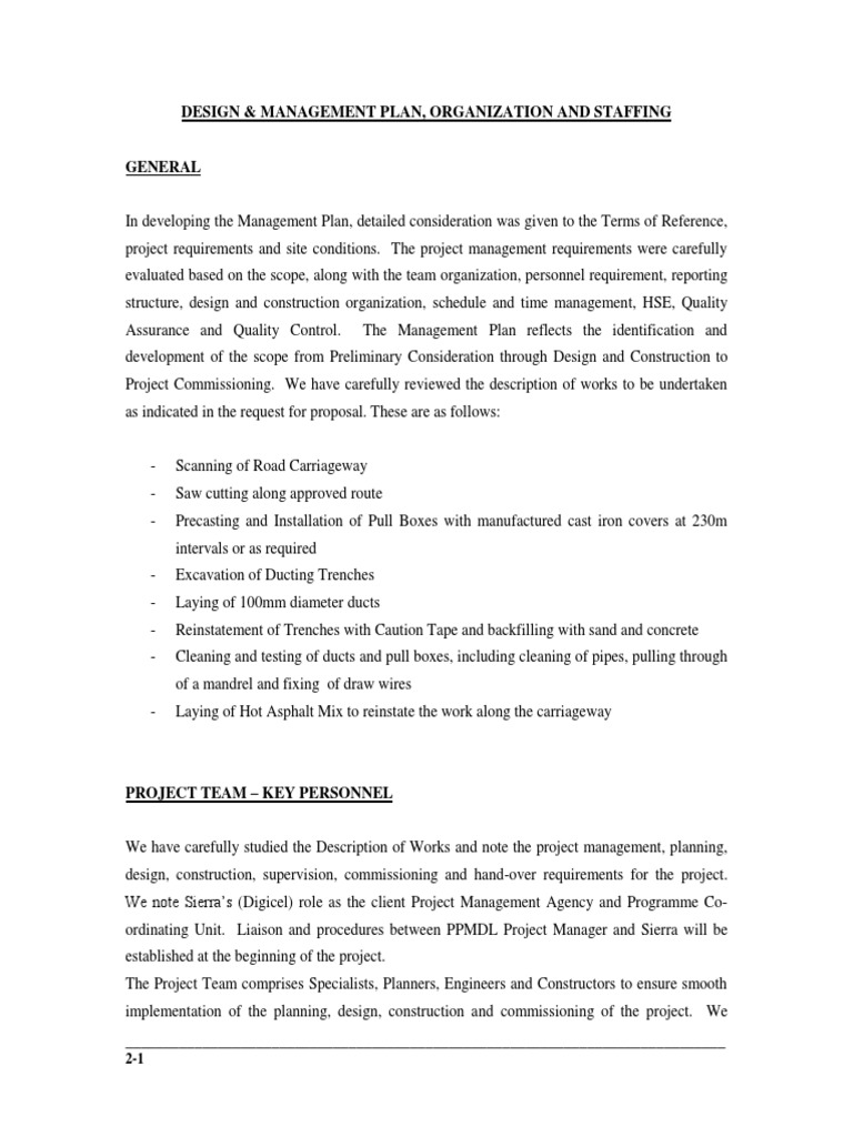 Design & Management Plan, Organization and Staffing | Download Free PDF ...