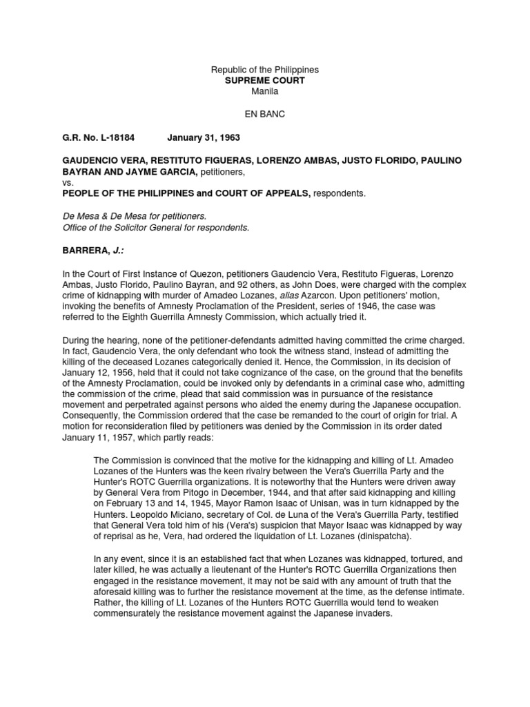 Vera v. People G.R. No. L-18184 | PDF | Appellate Court | Appeal