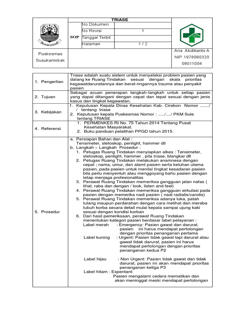 SOP Triase | PDF