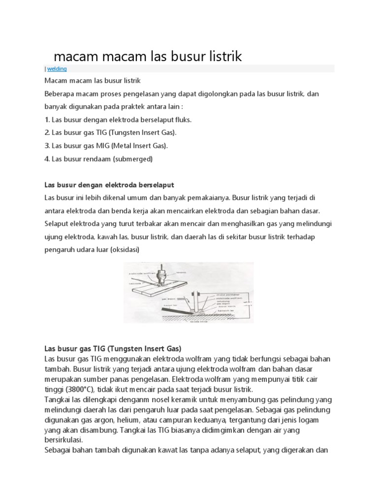 Macam Macam Las Busur Listrik | PDF