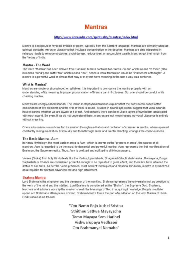 Understanding Powerful Hindu Mantras | PDF | Mantra | Brahman