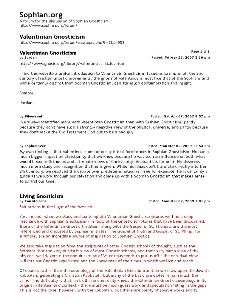 Valentinian Gnosticism PDF | PDF | Gnosticism | Gnosis