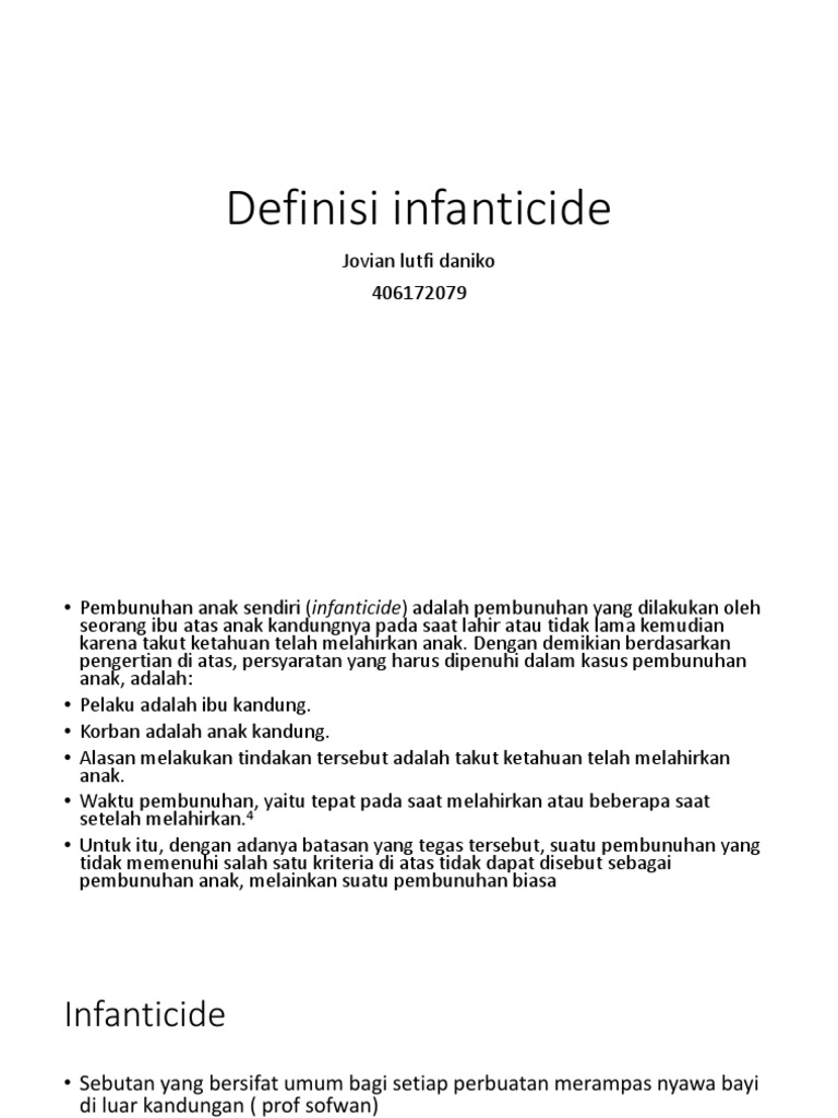 Definisi Infanticide | PDF