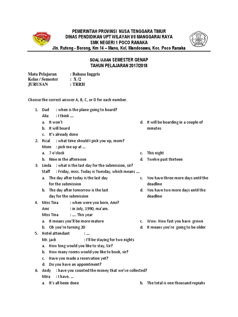 Kelas X BING Genap 17 | PDF | Syntax | Linguistic Morphology