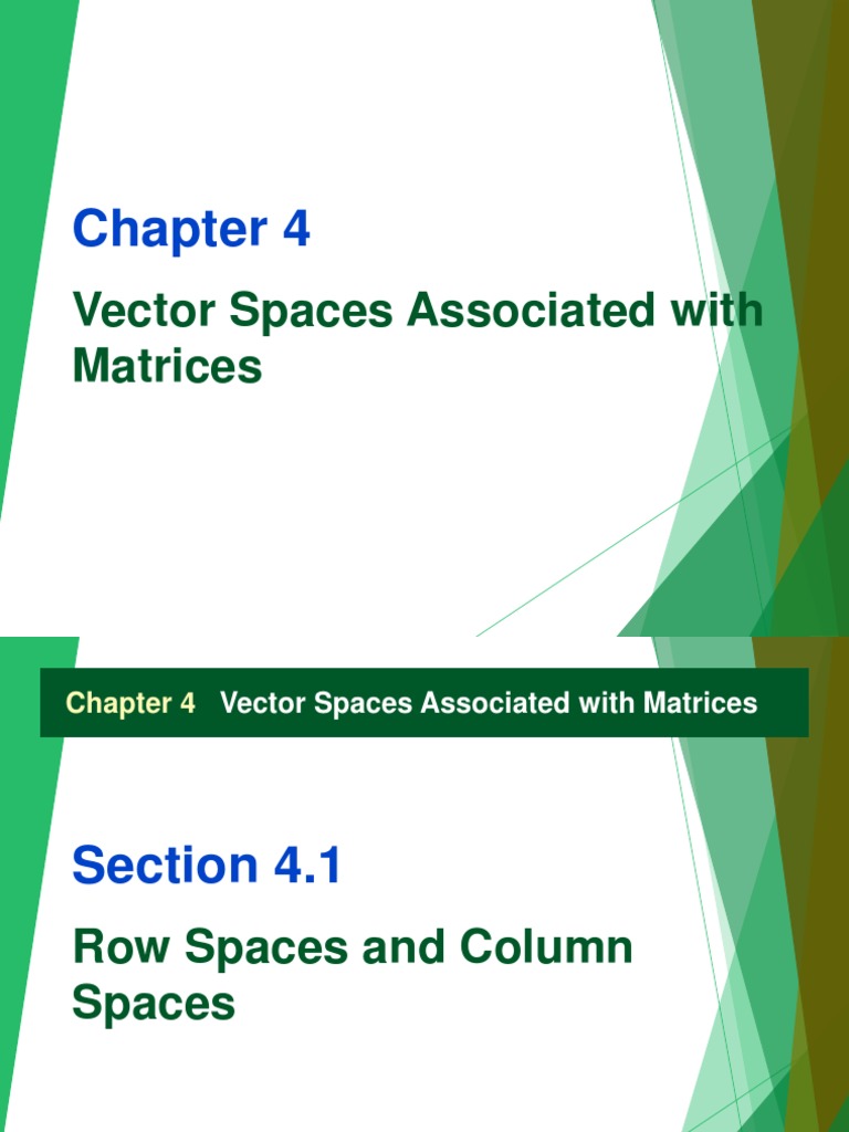 Vector Spaces Associated With Matrices | PDF | Matrix (Mathematics) | Functions And Mappings