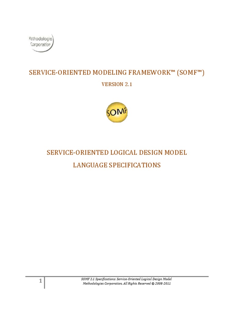 Service Oriented Modeling Framework™ Somf™ Pdf Service Oriented Architecture Cloud Computing