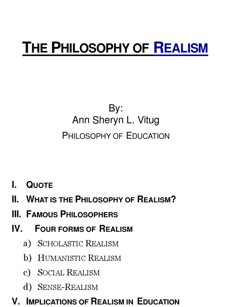 The Philosophy of Realism: Key Ideas and Influential Thinkers | PDF ...