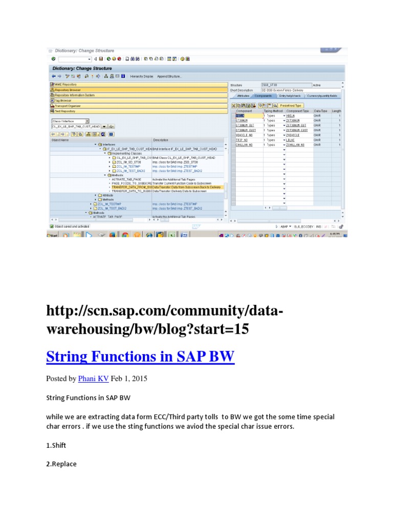 Warehousing/bw/blog?start 15: String Functions in SAP BW | PDF ...