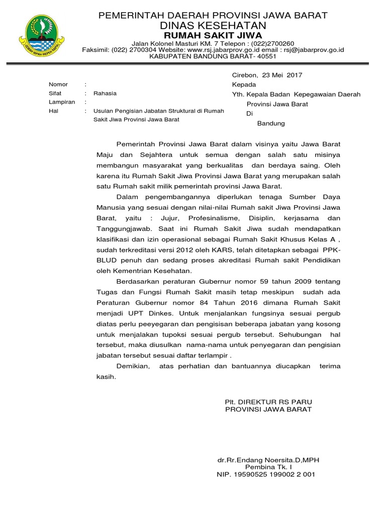 Kop Surat RS Jiwa | PDF