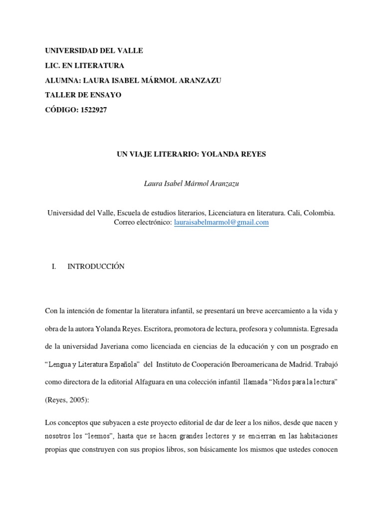 Yolanda Reyes | PDF | Literatura infantil | Infancia