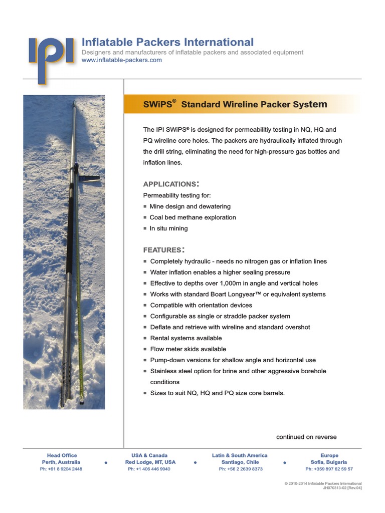 SWiPS-Standard Wireline-JH070313-02 (Eng) (Rev04) PDF | PDF | Nature