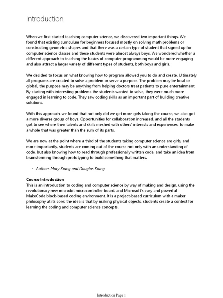 Intro To CS With MakeCode For Microbit | PDF | Computer Program | Programming