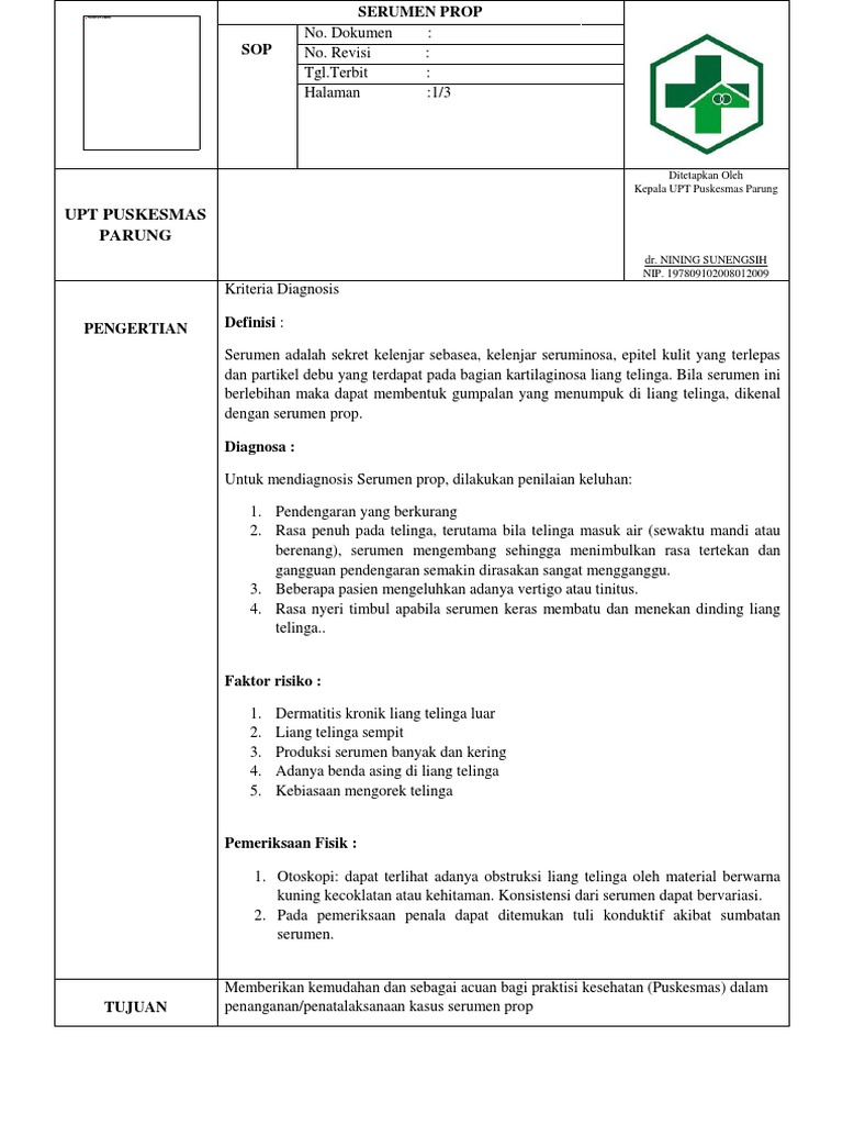 Serumen Prop | PDF
