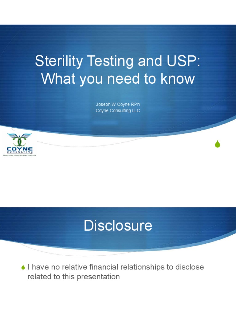 Sterility Testing and Usp Ha PDF | PDF