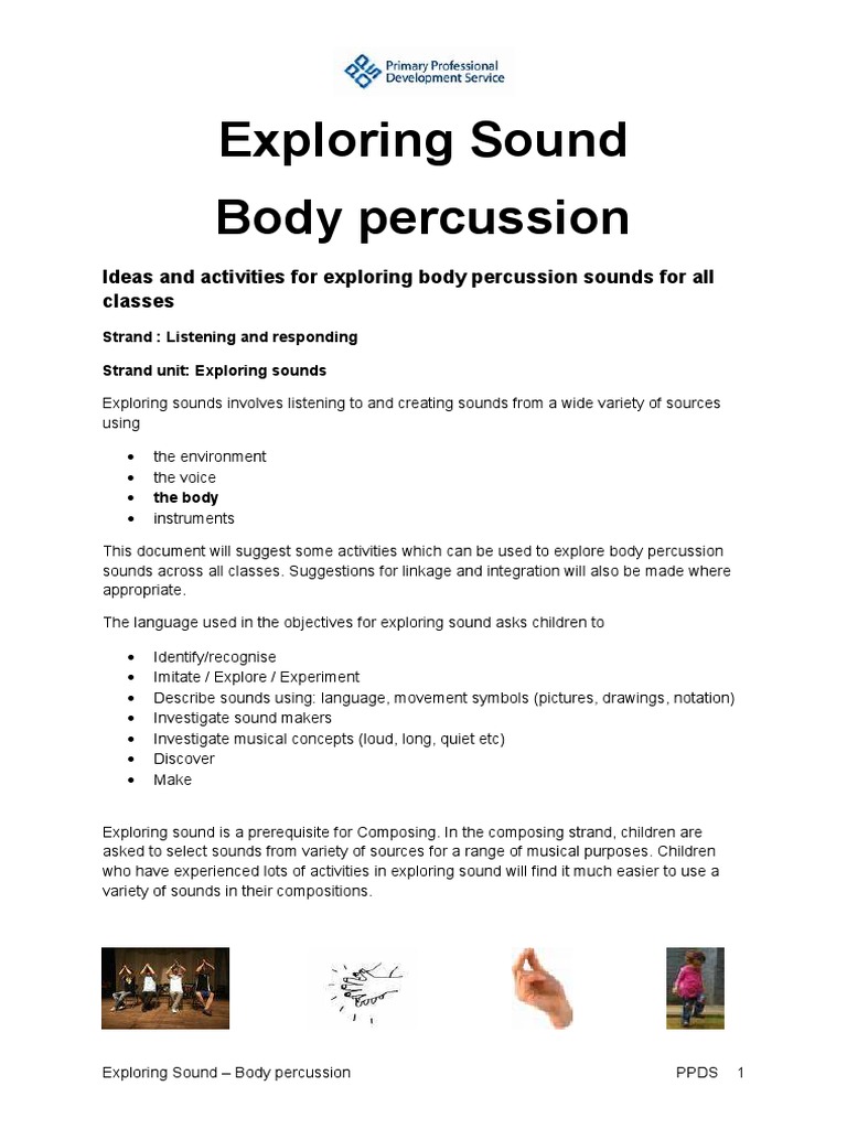 Exploring Sound Body Percussion | PDF | Hand | Musical Compositions