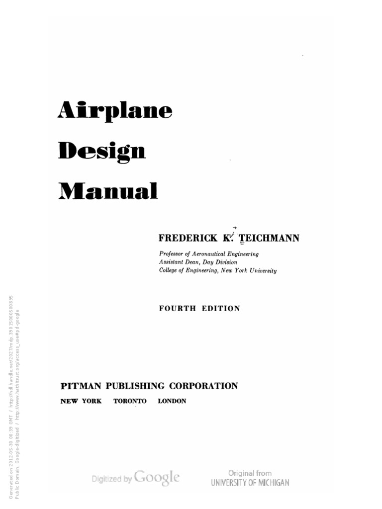 Airplane Design Manual - Teichmann | PDF | Monoplane | Biplane