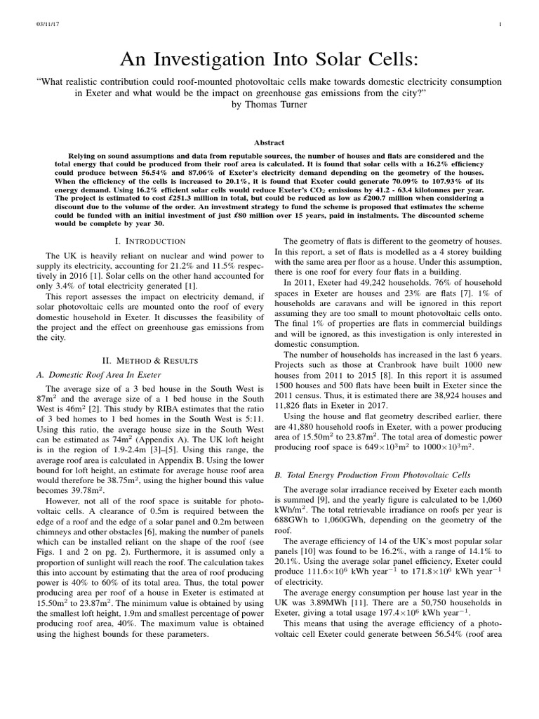 Investigation Solar Cells | PDF | Solar Cell | Photovoltaics