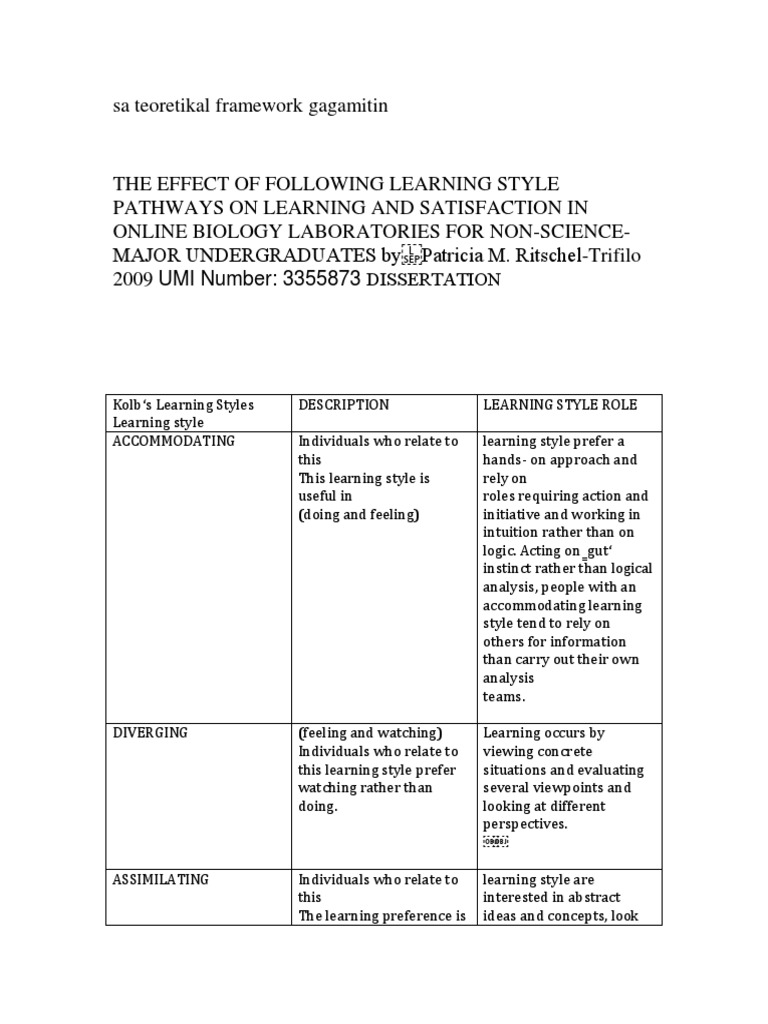 Engaging Non-Science Majors in Online Labs | PDF | Learning Styles ...
