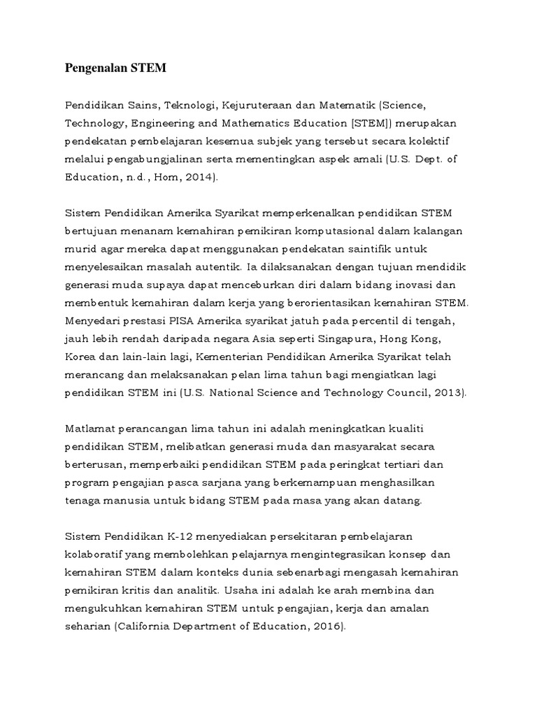 Pengenalan Pendidikan STEM di Sekolah | PDF | Karier & Perkembangan ...