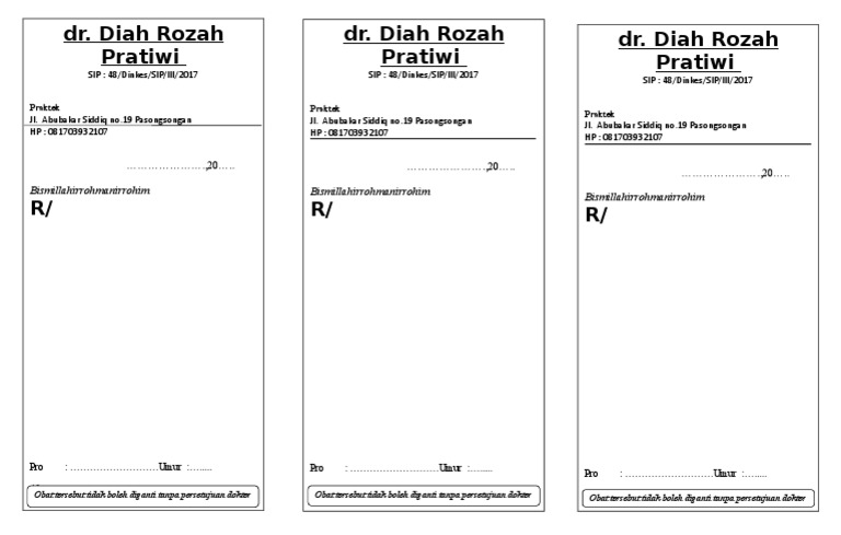 Format Kertas Resep | PDF