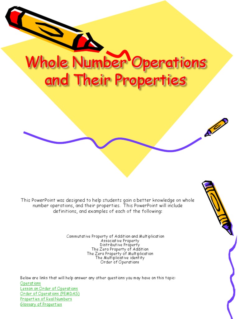 Whole Number Operations and Their Properties | PDF