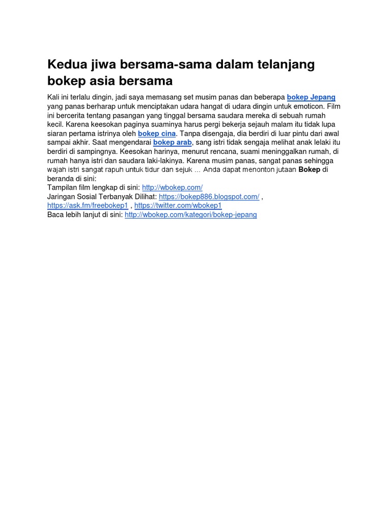 Kedua Jiwa Bersama-Sama Dalam Telanjang Bokep Asia Bersama | PDF