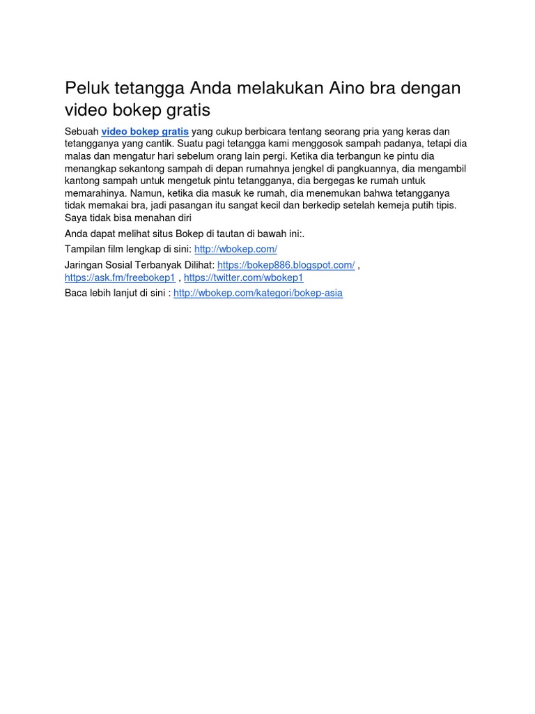 Peluk Tetangga Anda Melakukan Aino Bra Dengan Video Bokep Gratis | PDF