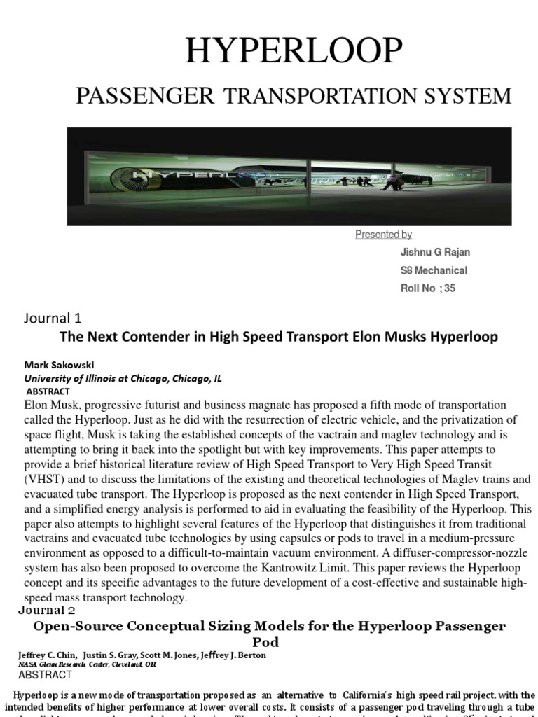 Hyperloop | PDF | Hyperloop | Physics