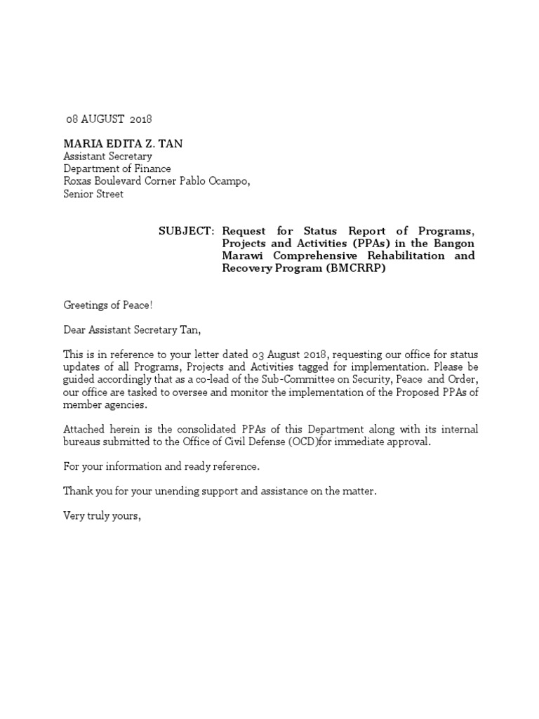 Letter To DOF | PDF | Business