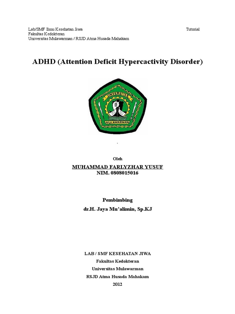 Diagnosa dan Penanganan ADHD Anak | PDF