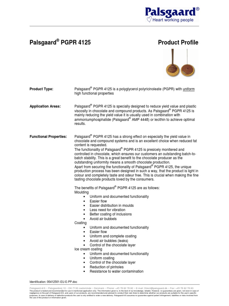 Palsgaard® PGPR 4125 | PDF | Nature