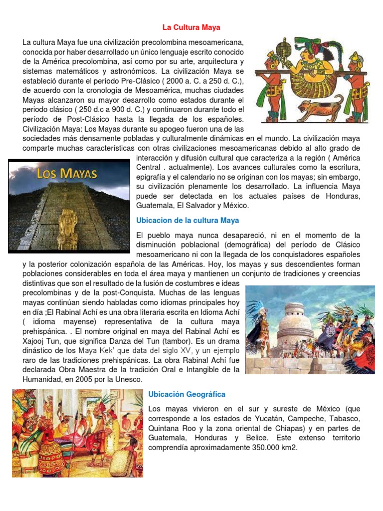 La Cultura Maya | PDF | Civilización maya | Mesoamérica