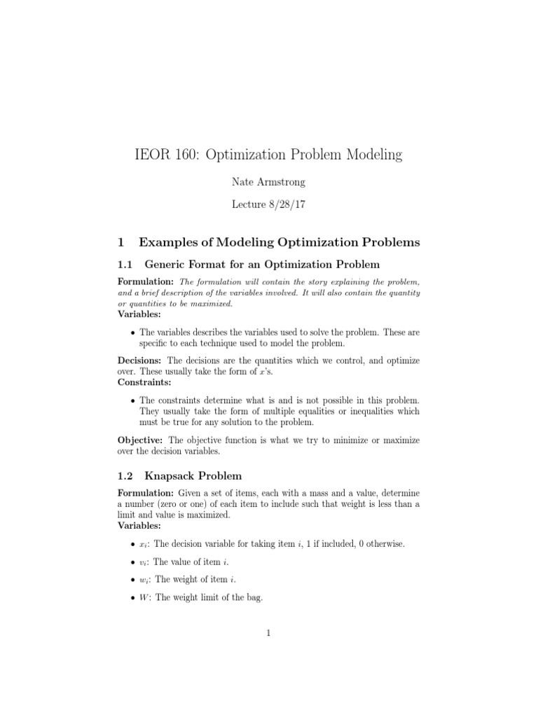 Ieor 160 Partial Lecture Notes 2017 Pdf Mathematical Optimization Eigenvalues And Eigenvectors