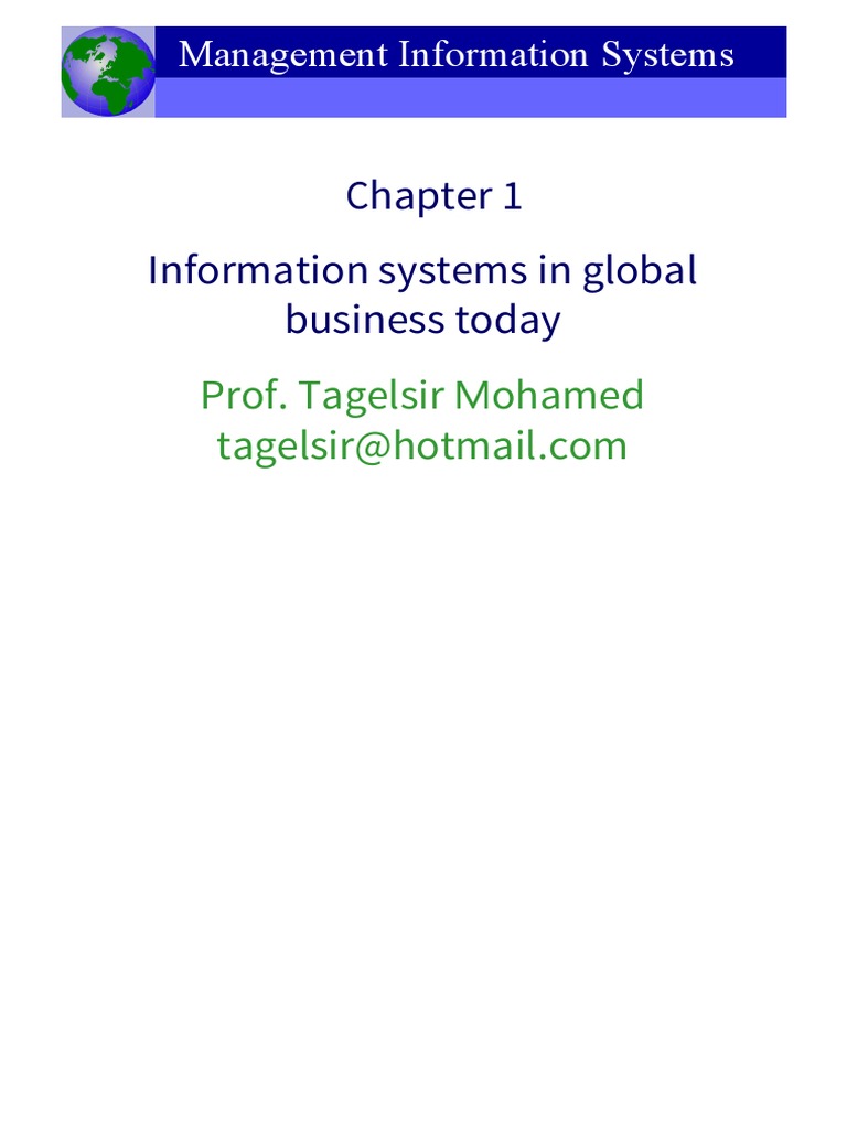 Mis Chapter 1 PDF | PDF | Information System | Information