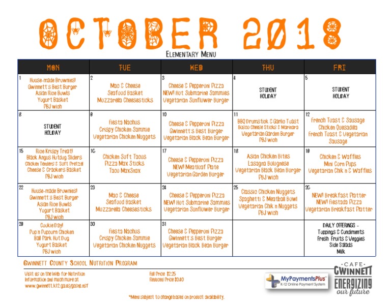 Es Menu October | PDF | Hamburgers | Pizza