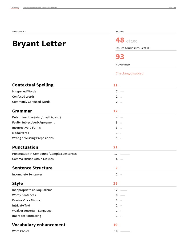 Bryant Letter PDF | PDF | English Language | Syntactic Relationships