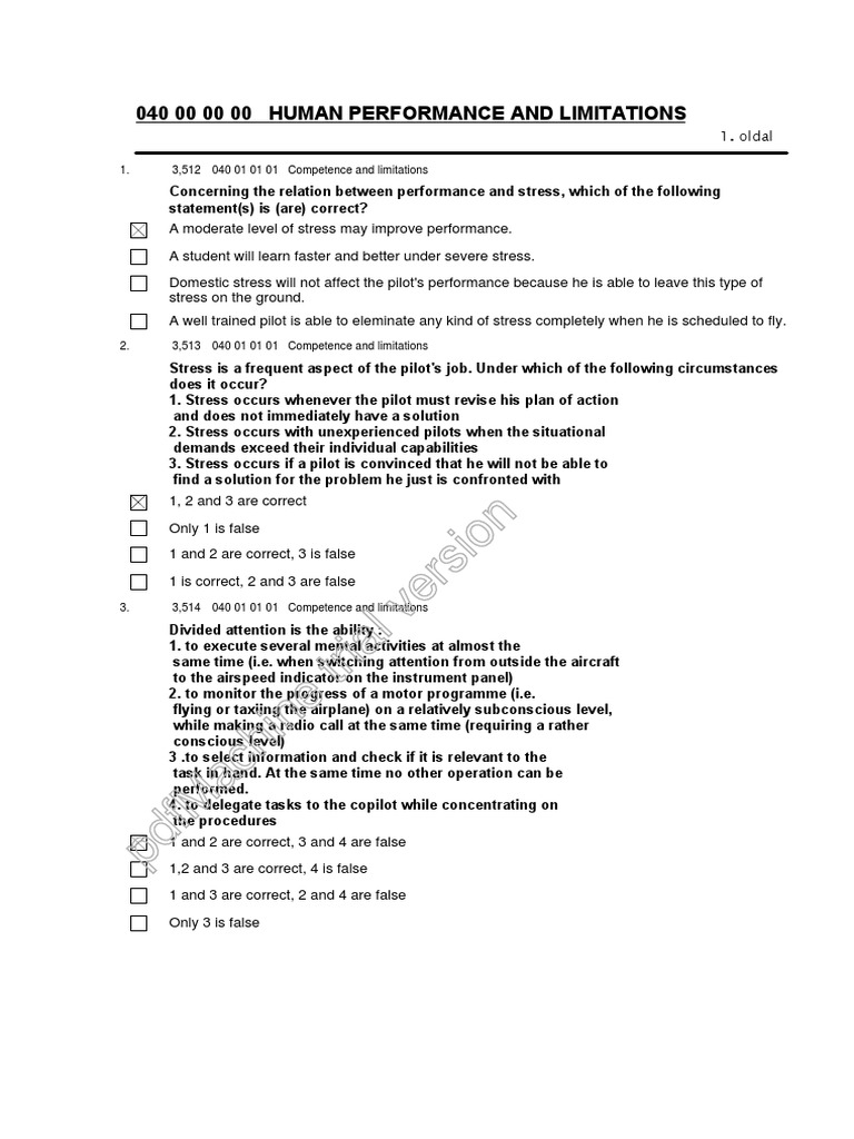 Human Performance and Limitations PDF | Download Free PDF | Hypoxia ...