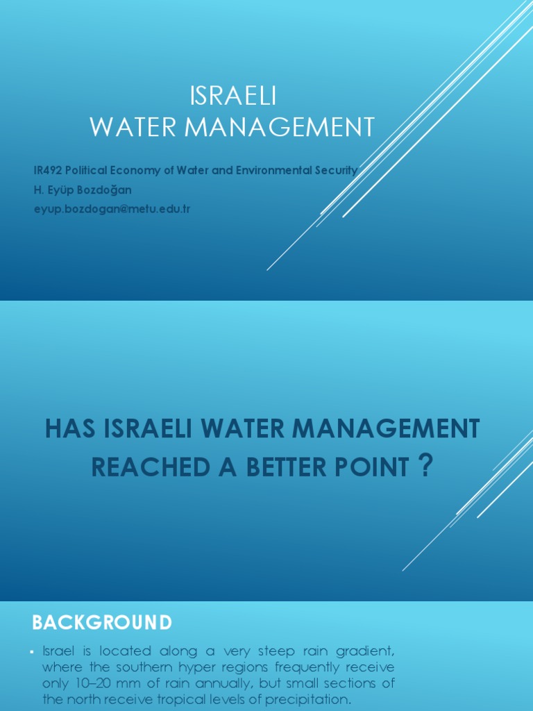 Israeli Water Management | PDF | Sewage Treatment | Reclaimed Water