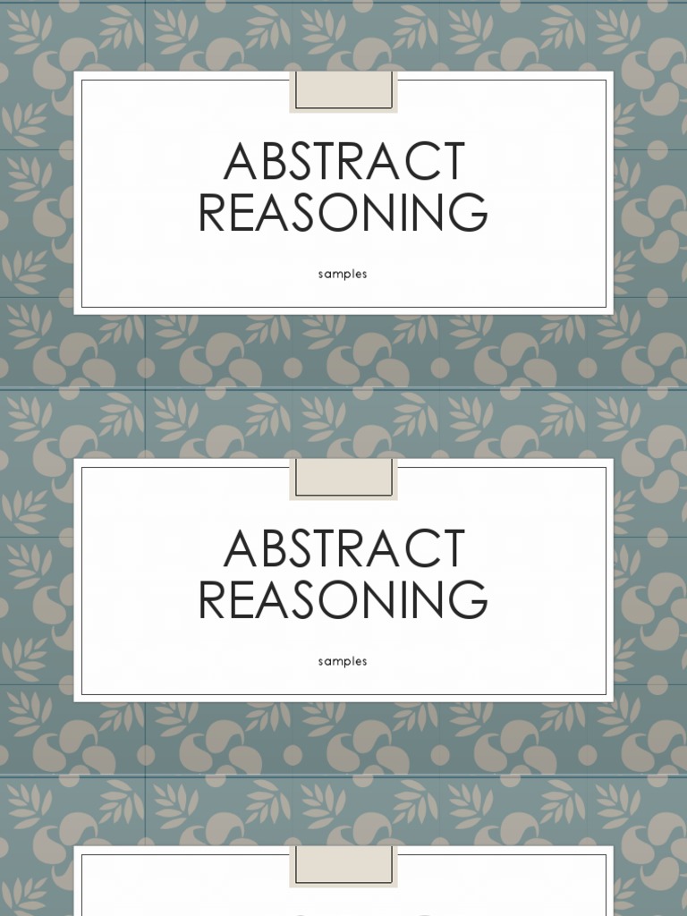 Abstract Reasoning Sample Questions | PDF