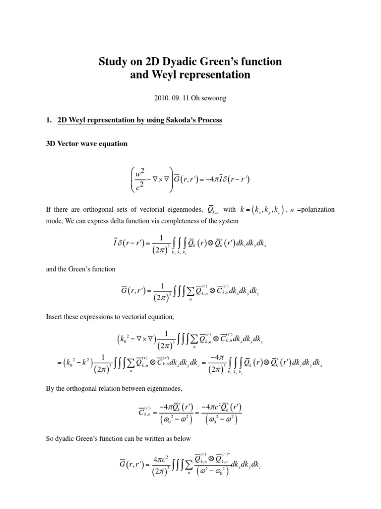 2D Weyl Representation | PDF | Wave Equation | Euclidean Vector