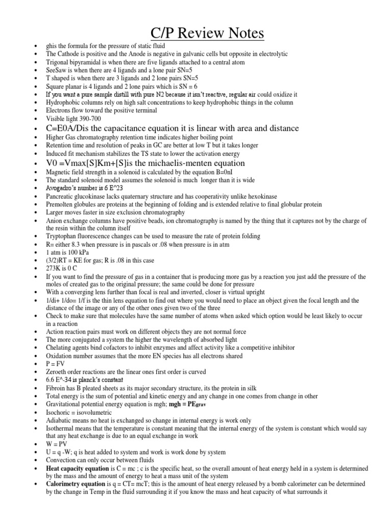 ChemPhysics MCAT Notes | PDF | Lens (Optics) | Harmonic