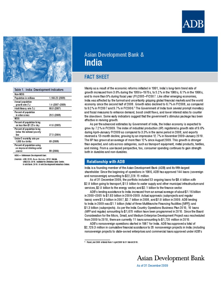 India: Asian Development Bank & | PDF | Asian Development Bank ...