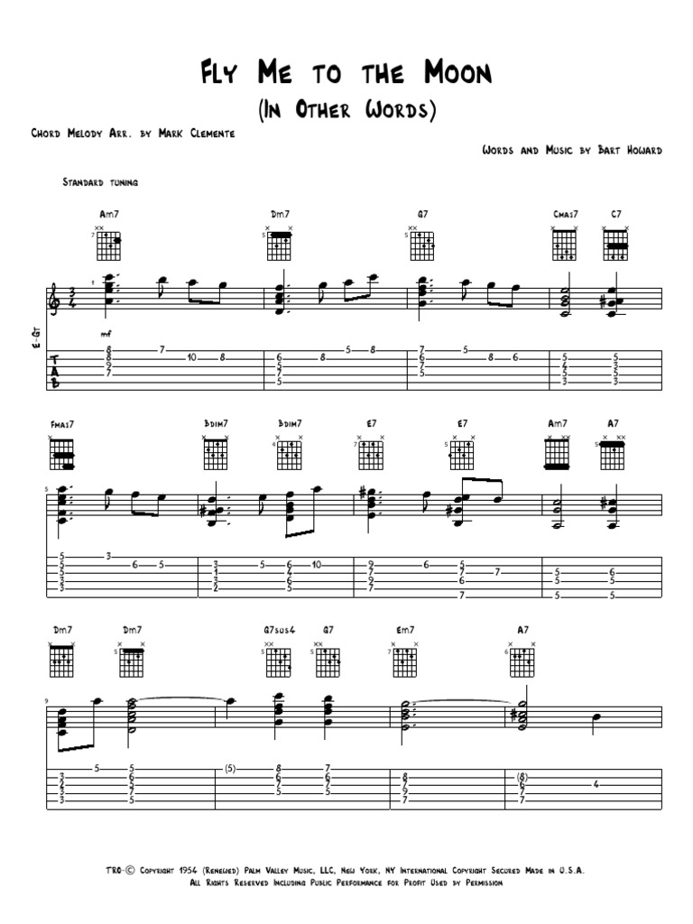 Fly Me To The Moon | PDF | Irish Musical Instruments | Music Theory