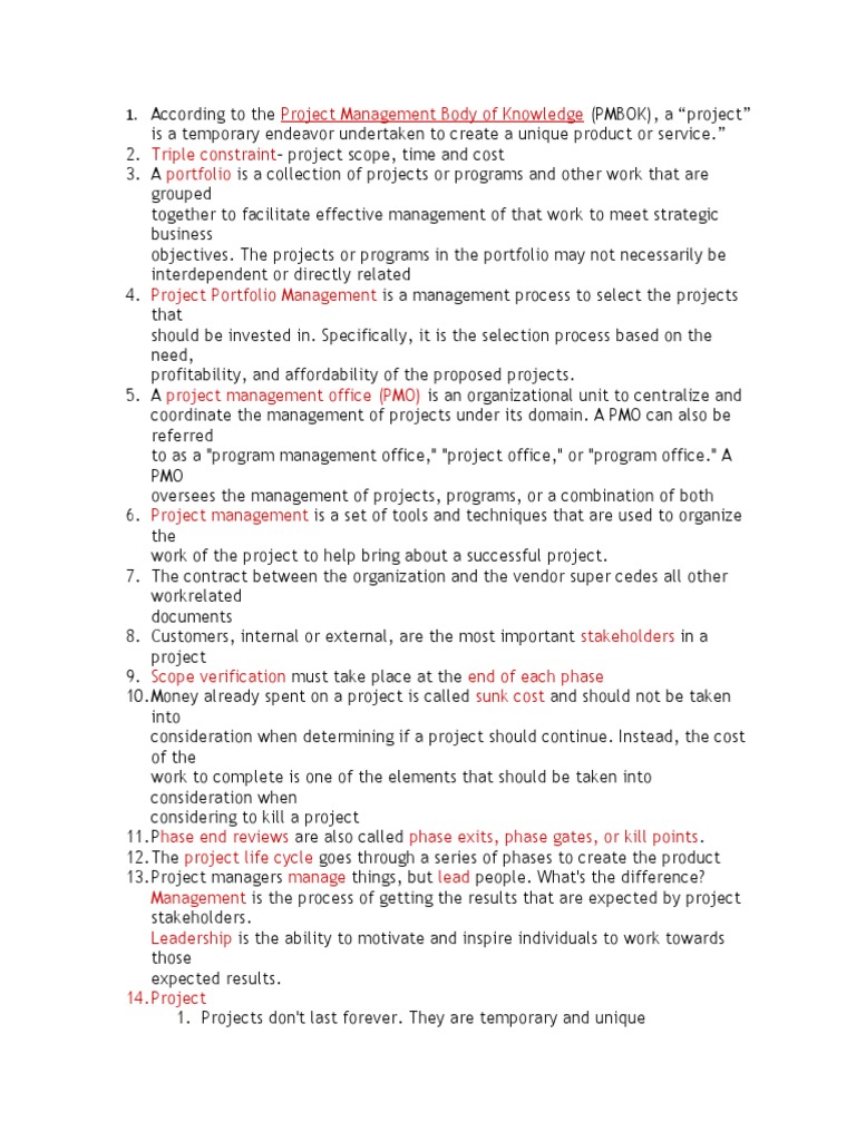 PMP Cheat Sheet | PDF | Business