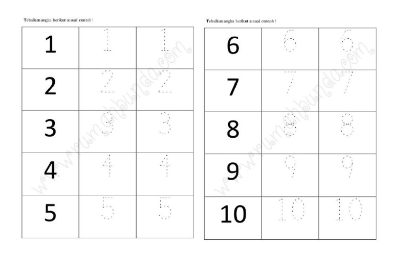 Belajar Menulis Angka | PDF