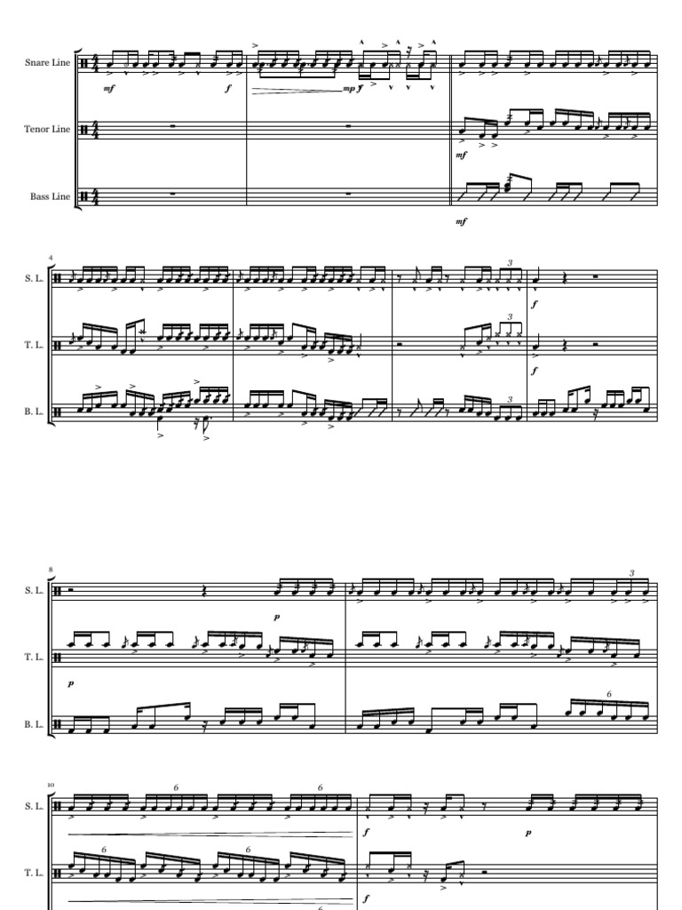 Snare Drum Rhythmic Pattern | PDF | Classical Music Groups | Musical Groups