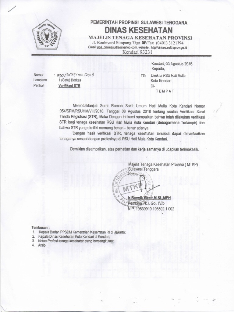 Hasil Verifikasi STR | PDF