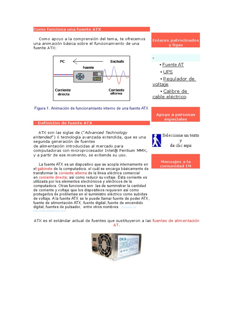 Como Funciona Una Fuente ATX | PDF | Corriente eléctrica | Microprocesador