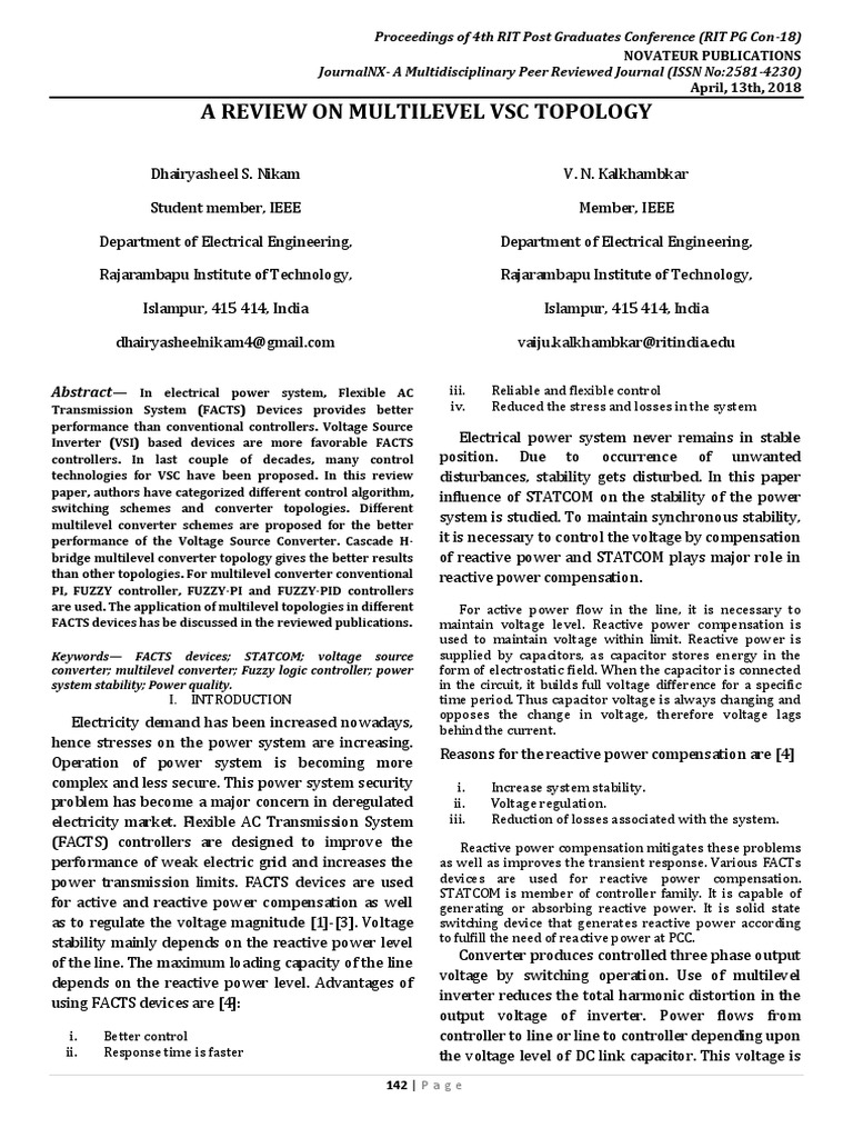 JournalNX - Multilevel VSC Topology | PDF | Power Inverter | Ac Power